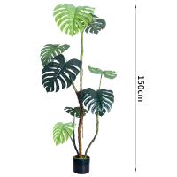 China Handmade Plastic Artificial Monstera Plant Wind Resistance for sale