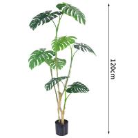 China Handmade Plastic Artificial Monstera Plant Wind Resistance for sale