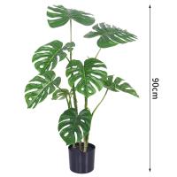 China Handmade Plastic Artificial Monstera Plant Wind Resistance for sale
