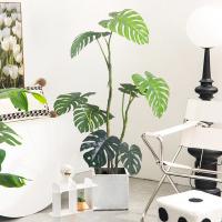 China Handmade Plastic Artificial Monstera Plant Wind Resistance for sale