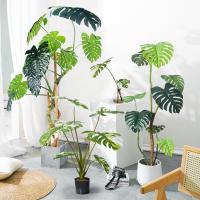 China Artificial green monstera home deco hotel office potted tree for sale