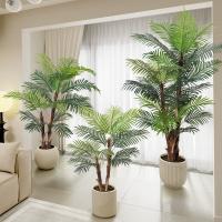 China Artificial Palm Tree 6FT, Fake Tree with Realistic Fiber Trunks , Faux Tropical Areca Floor Plant in Pot, Artificial Silk Plant for Home Decor Office Decor Indoor for sale