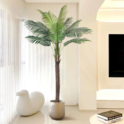 China 180cm 210cm Artificial Coconut Trees Fake Plants Large Green Palm Bonsai Decoration Room Floor Potted for sale