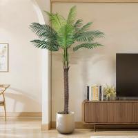 China 180cm 210cm Artificial Coconut Trees Fake Plants Large Green Palm Bonsai Decoration Room Floor Potted for sale