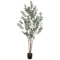 China Multi-pole 7ft Artificial Olive Tree - Tall Faux Olive Trees Artificial Indoor - Large Fake Olive Tree Plant for Home Office Living Room Decor for sale