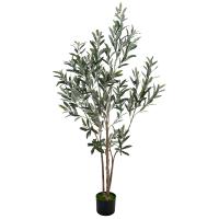 China Multi-pole 7ft Artificial Olive Tree - Tall Faux Olive Trees Artificial Indoor - Large Fake Olive Tree Plant for Home Office Living Room Decor for sale
