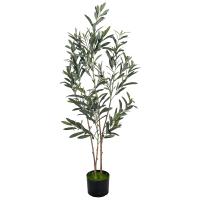 China Multi-pole 7ft Artificial Olive Tree - Tall Faux Olive Trees Artificial Indoor - Large Fake Olive Tree Plant for Home Office Living Room Decor for sale