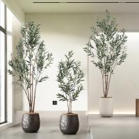 China Multi-pole 7ft Artificial Olive Tree - Tall Faux Olive Trees Artificial Indoor - Large Fake Olive Tree Plant for Home Office Living Room Decor for sale