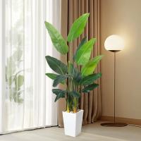 China Artificial Bird of Paradise Plant 6.8FT - Luxury Faux Palm Tree in White Planter for Indoor Office Decor for sale