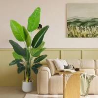 China Artificial Bird of Paradise Plant 6.8FT - Luxury Faux Palm Tree in White Planter for Indoor Office Decor for sale