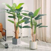 China Wholesale 7 FT Artificial Banana Tree Plant | Natural Bark Trunk | Free Maintenance | Indoor Palm for Living Room & Office Decor for sale