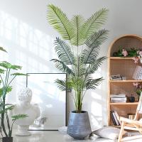 China Artificial Palm Tree  wholesale​ Realistic Fiber Trunks Faux Tropical Areca Floor Plant for Indoor Home and Office Decor for sale