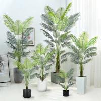 China Artificial Palm Tree  wholesale​ Realistic Fiber Trunks Faux Tropical Areca Floor Plant for Indoor Home and Office Decor for sale