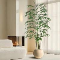 China Wholesale Artificial Bamboo Plant Tree With Plastic Pot For Home Decor, Apartment Or Office– Realistic Fake Indoor Plants For Living Room, Bedroom, Bathroom, Entryway – Faux Greenery For Home DéCor for sale