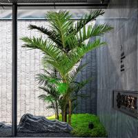 China Palm Plant Artificial Giant Kentia Palm Cluster - 11.8ft Commercial-Grade W/Anti-Theft Tech (Multi-Trunk) for sale