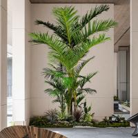 China Palm Plant Artificial Giant Kentia Palm Cluster - 11.8ft Commercial-Grade W/Anti-Theft Tech (Multi-Trunk) for sale