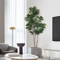 China Artificial Ficus Microcarpa  6 Ft Indoor Pot Faux Fiddle Leaf Fig Tree For Indoor Living Room Decoa for sale