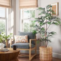 China Factory wholesale artificial weeping fig tree 5.2ft 6ft faux ficus plant​ for home living room decor for sale