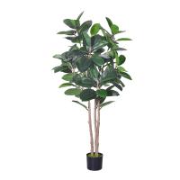 China Tropical Faux Oak Tree Bonsai Plant Faux Rubber Tree Plant​ for Home & Garden Decorative Artificial Rubber Tree for Backyard Decor for sale
