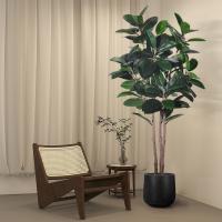 China Tropical Faux Oak Tree Bonsai Plant Faux Rubber Tree Plant​ for Home & Garden Decorative Artificial Rubber Tree for Backyard Decor for sale