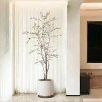 China Wholesale Bonsai Red Green Variegated Artificial Plant Nandina Greenery Silk Heavenly Bamboo For Home Garden Outdoor Decor for sale