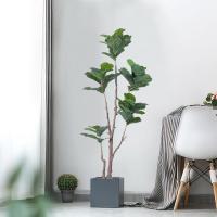 China Faux Indoor Plants 160cm 185cm Faux Fiddle Leaf Fig Plant​ Fake Tree Indoor House Potted Plant For Home Office Decoration for sale