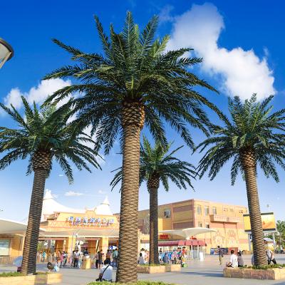 China Haihong Artificial Palm Trees UV Resistant Large Fake Tropical Date Palm Tree Coconut Palm for Airport Outdoor Decoration for sale