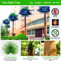 China Haihong Artificial Palm Trees UV Resistant Large Fake Tropical Date Palm Tree Coconut Palm for Airport Outdoor Decoration for sale