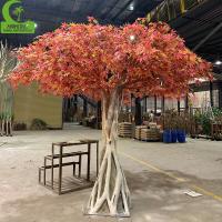 China artificial 3.5-4.5 autumn flame dark red maple tree for wedding hotel shopping mall decoration for sale