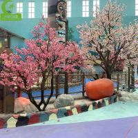 China Artificial White Color Cherry Tree Indoor Wedding Decorative Large Silk Sakura Flower Tree Big Top Quality Cherry Blossom Trees for sale