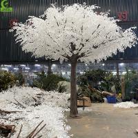 China Artificial White Color Cherry Tree Indoor Wedding Decorative Large Silk Sakura Flower Tree Big Top Quality Cherry Blossom Trees for sale