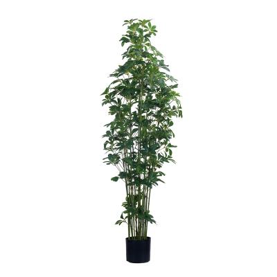 China 47in 59in 70inTall Real Touch Artificial Schefflera Tree Green Potted Schefflera Plant For Home Decoration for sale