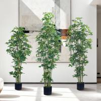 China 47in 59in 70inTall Real Touch Artificial Schefflera Tree Green Potted Schefflera Plant For Home Decoration for sale