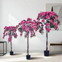 China Haihong New Products Artificial Bougainvillea Flower Tree 4ft 6ft Fake Potted Bougainvillea Artificial for Home Hotel Decor for sale