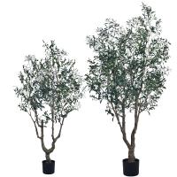 China artificial plant manufacturer Customizable Size Lifelike Artificial Silk Olive Tree for Hotel Lobby Decor for sale