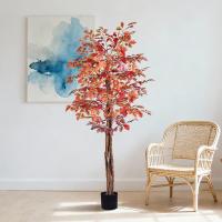 China Artificial Autumn Color Oak Tree 150cm 180cm 210cm | Seasonal Faux Oak for Interior Decor & Commercial Landscaping for sale