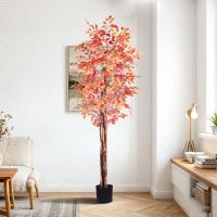China Artificial Autumn Color Oak Tree 150cm 180cm 210cm | Seasonal Faux Oak for Interior Decor & Commercial Landscaping for sale