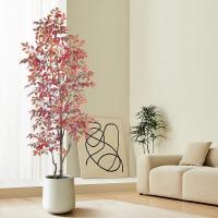 China Commercial Artificial Autumn Oak Tree | 160cm 185cm 210cm Fall Foliage Tree for Hotel & Restaurant Ambiance for sale