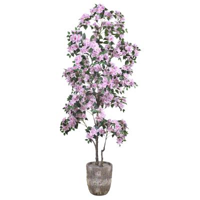 China Artificial Bougainvillea Tree with Flower in Plastic Pot for Front Porch Home Office Garden Party Decoration for sale