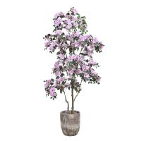 China Artificial Bougainvillea Tree with Flower in Plastic Pot for Front Porch Home Office Garden Party Decoration for sale