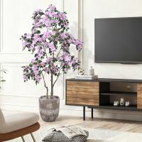 China Artificial Bougainvillea Tree with Flower in Plastic Pot for Front Porch Home Office Garden Party Decoration for sale