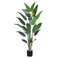 China Haihong Factory Wholesale Plastic Decorative Plants 4ft 6ft Bird of Paradise Artificial Plant for Home Cafe Shop Decoration for sale