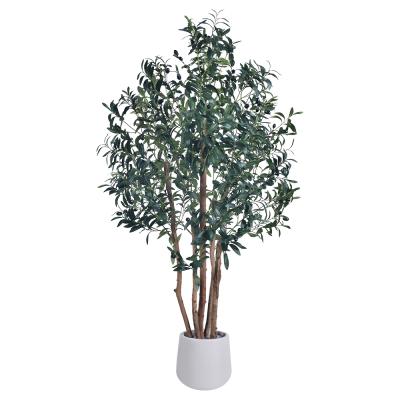 China Realistic Artificial Olive Tree with Natural Trunk - 5FT 6FT 7FT, UV Resistant for Luxury Home & Hotel Lobby Decor for sale