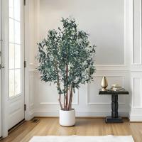 China Realistic Artificial Olive Tree with Natural Trunk - 5FT 6FT 7FT, UV Resistant for Luxury Home & Hotel Lobby Decor for sale