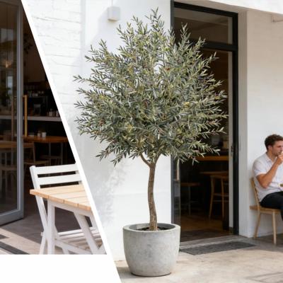 China Hot Selling Artificial Plant Combining Potted Olive Trees High Quality Ornamental Olive Tree Artificial for Interior Decor for sale