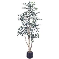 China Indoor/Outdoor UV Protected Artificial Plants Banyan Tree High-Fidelity PE Decorative Art High-Low Leaves for Easter Home Decor for sale