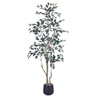 China Indoor/Outdoor UV Protected Artificial Plants Banyan Tree High-Fidelity PE Decorative Art High-Low Leaves for Easter Home Decor for sale