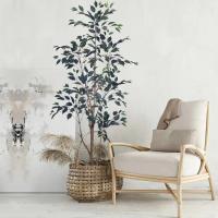 China Indoor/Outdoor UV Protected Artificial Plants Banyan Tree High-Fidelity PE Decorative Art High-Low Leaves for Easter Home Decor for sale