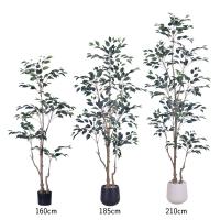 China Indoor/Outdoor UV Protected Artificial Plants Banyan Tree High-Fidelity PE Decorative Art High-Low Leaves for Easter Home Decor for sale