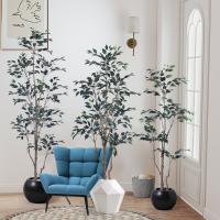 China Indoor/Outdoor UV Protected Artificial Plants Banyan Tree High-Fidelity PE Decorative Art High-Low Leaves for Easter Home Decor for sale